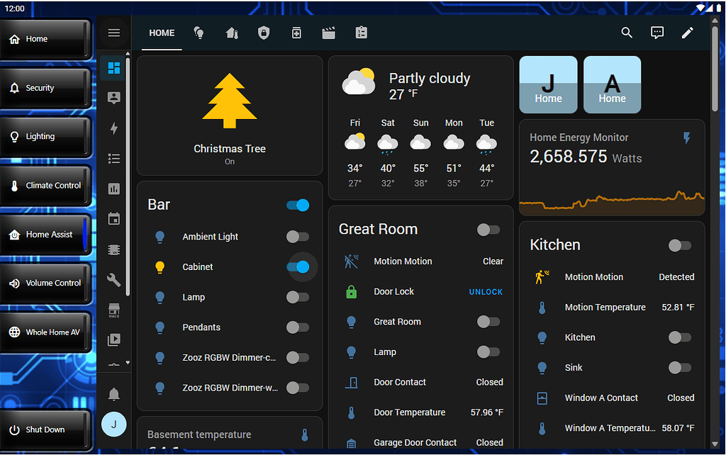 The Home Remote and Home Assistant (Dashboards from both combined ...